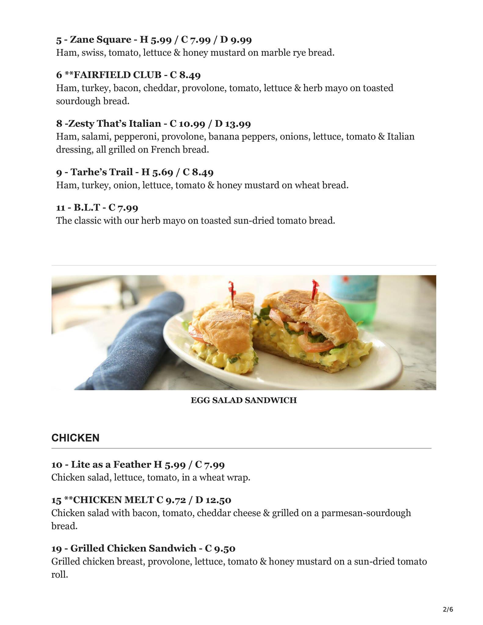 Menu at Provisions Bakery & Deli, Lancaster