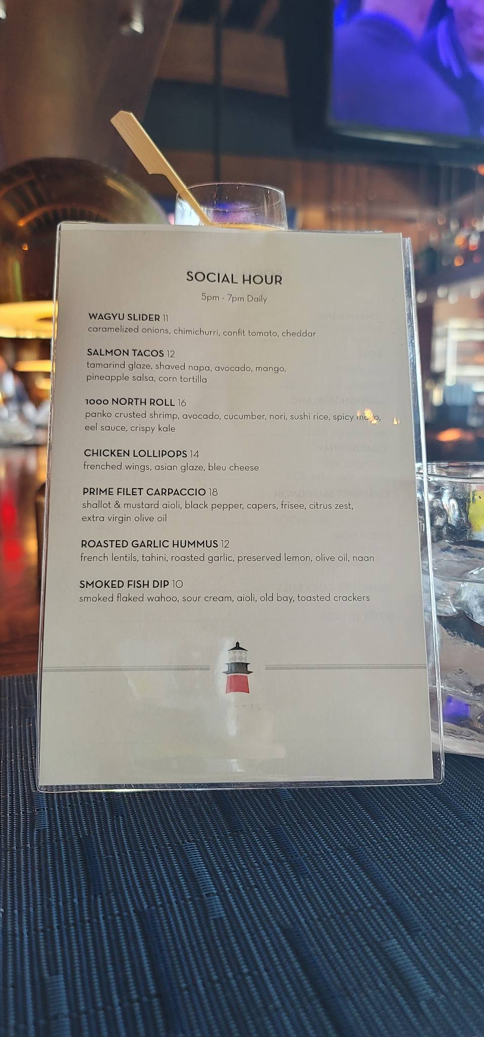 Menu at 1000 NORTH pub & bar, Jupiter