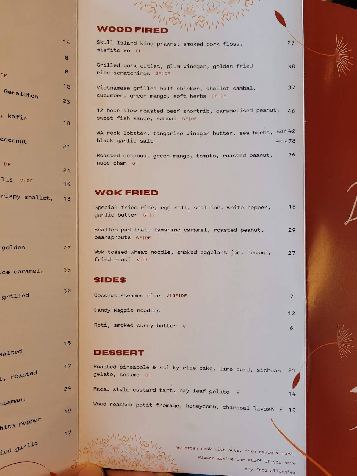Menu at Dandelion pub & bar, Karrinyup