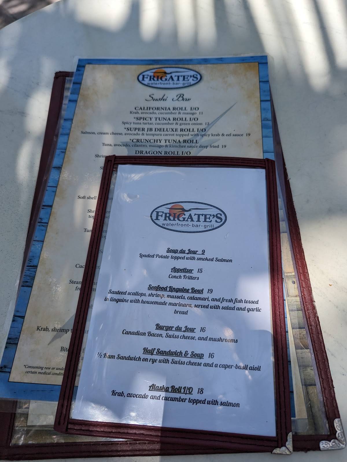 Menu at Frigate's Waterfront Bar & Grill - Melbourne, Melbourne