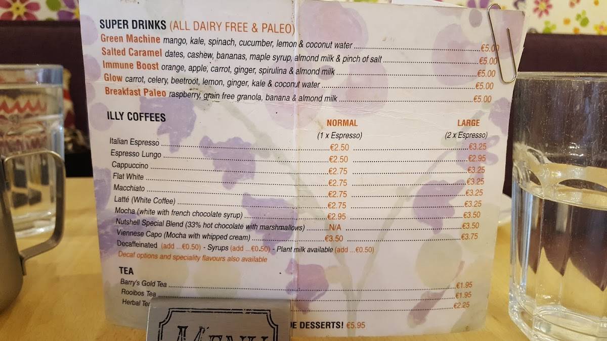 Menu at In a Nutshell pub & bar, New Ross