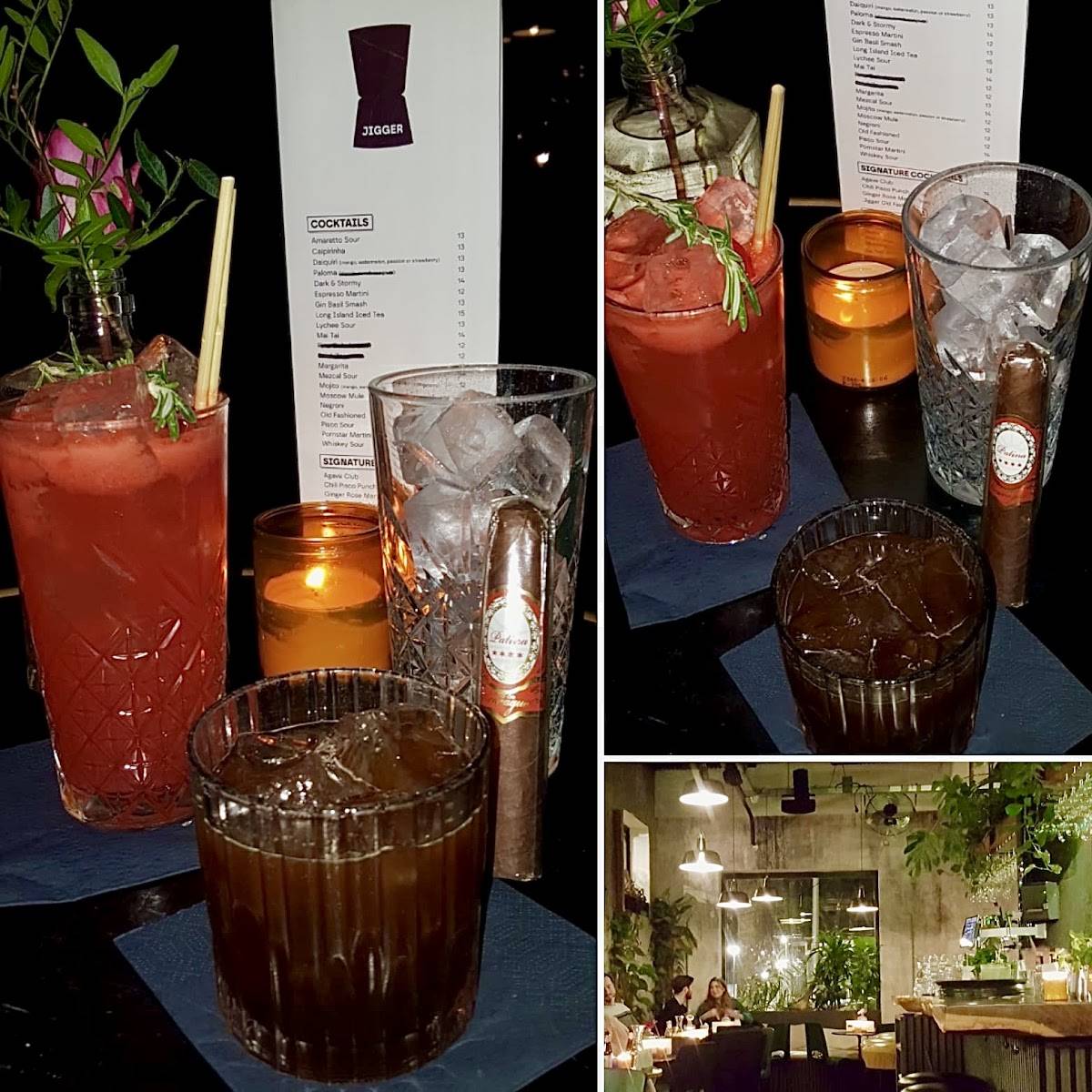 Menu at Jigger, Rotterdam