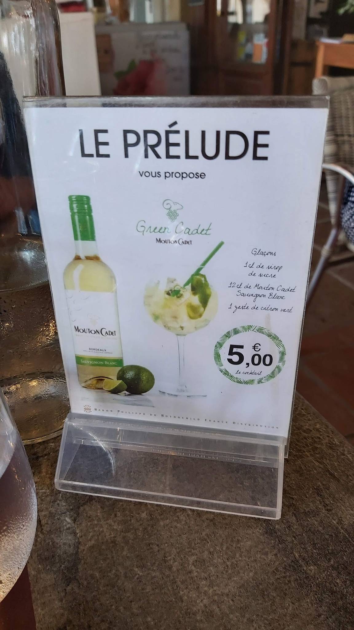 Menu au Le Prélude pub et bar, Mirepoix
