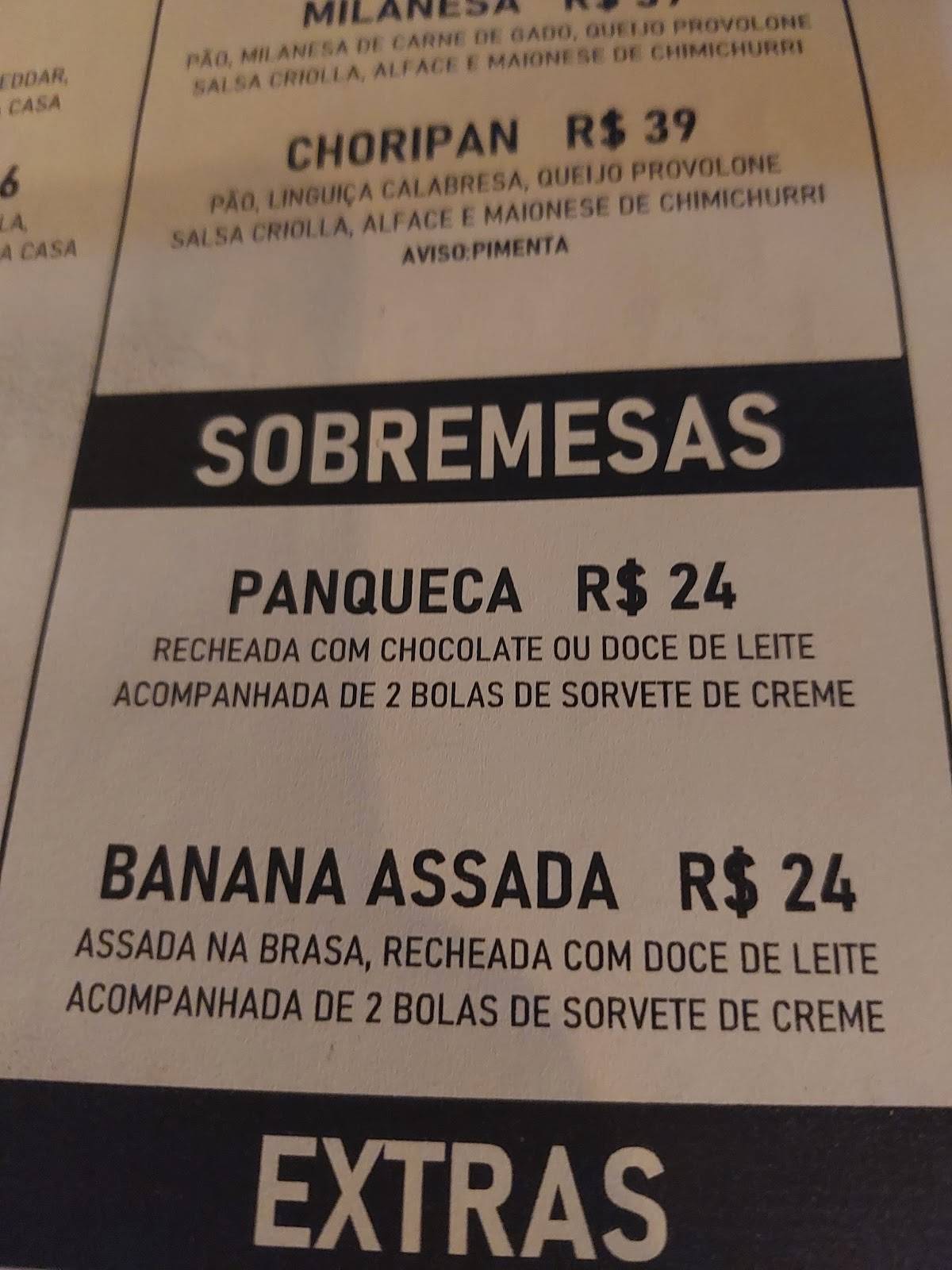 Menu at Osso Parrilla Bar, Porto Alegre, R. Gen. Lima e Silva