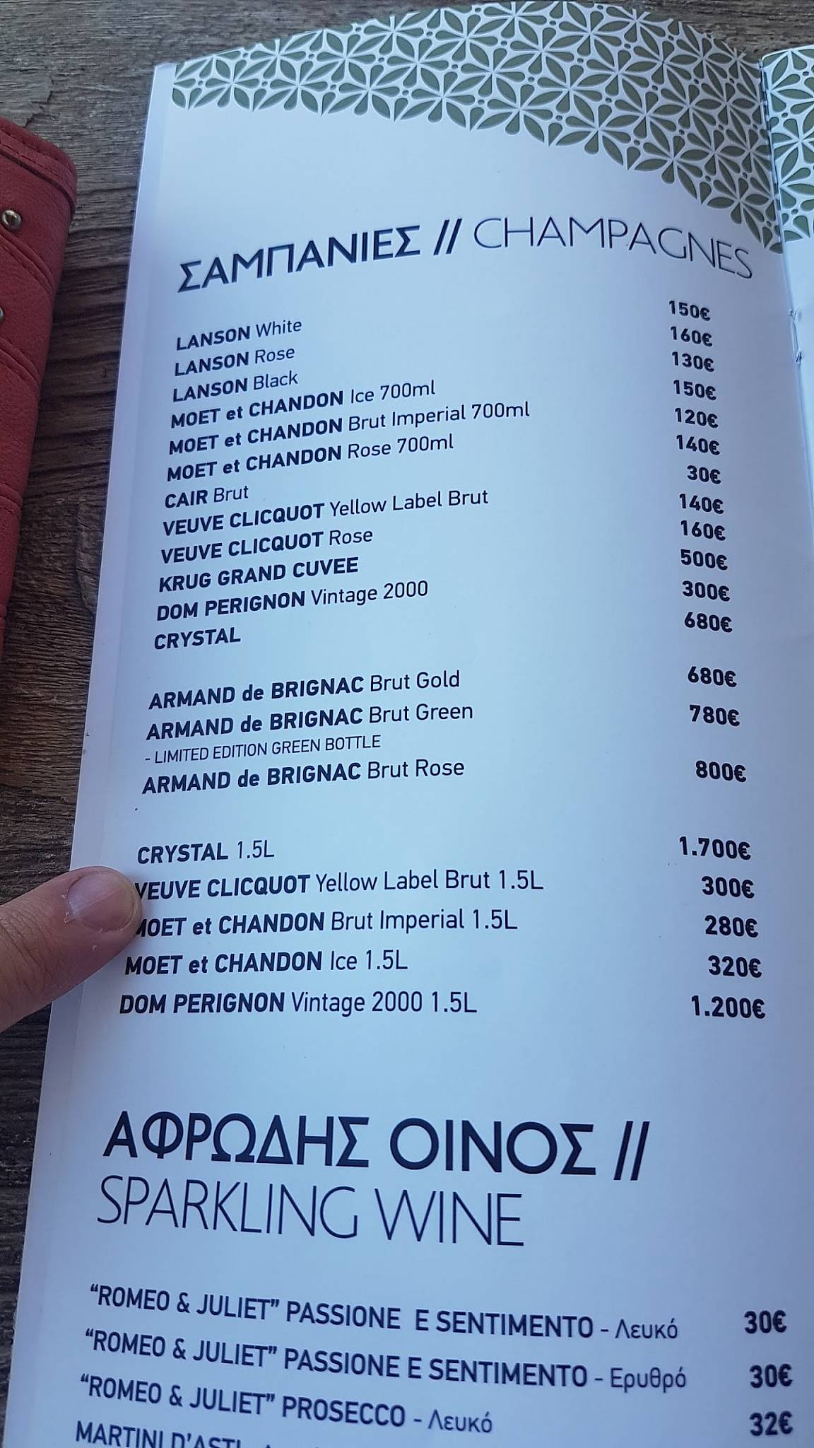 Menu at RONDA - Resto Beach-Bar, Rhodes