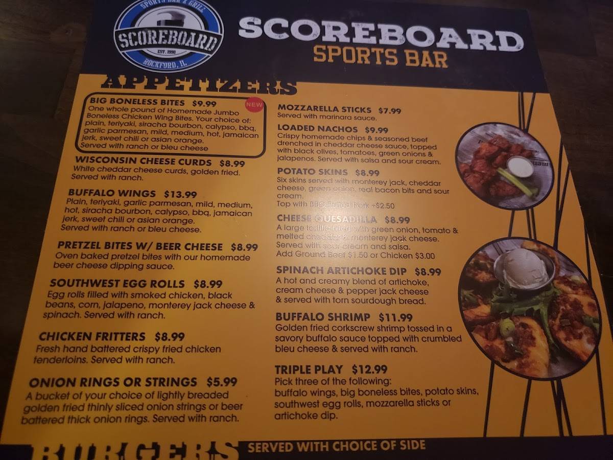 Menu at Hoffman House Restaurant & Scoreboard Bar, Rockford