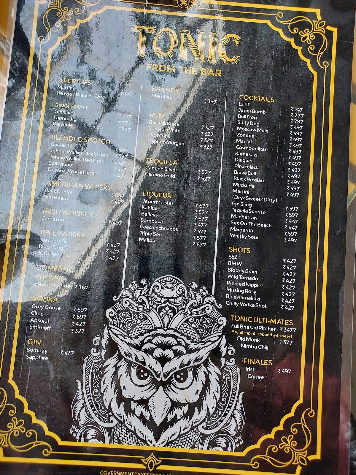 Menu at TONIC - The Open Natural Informal Cafe, Dehradun
