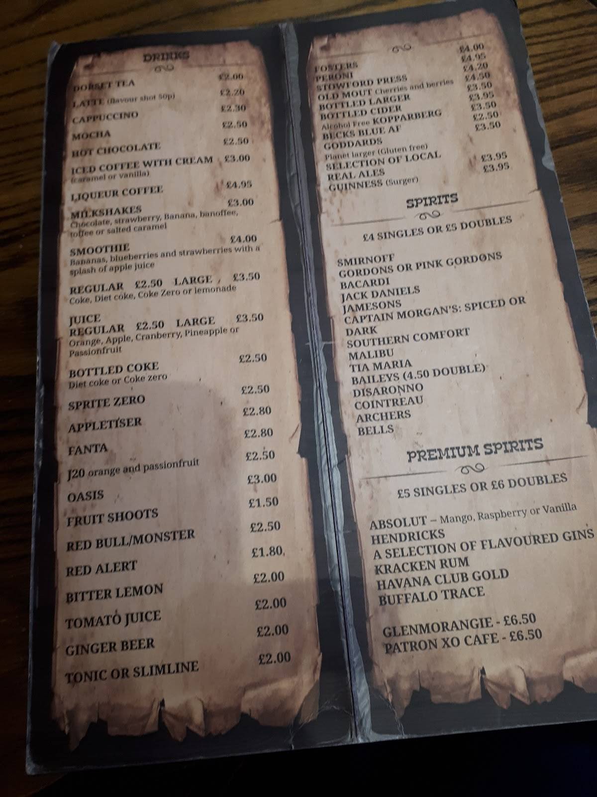 Menu at The Alamo pub & bar, Ryde, 5 Esplanade