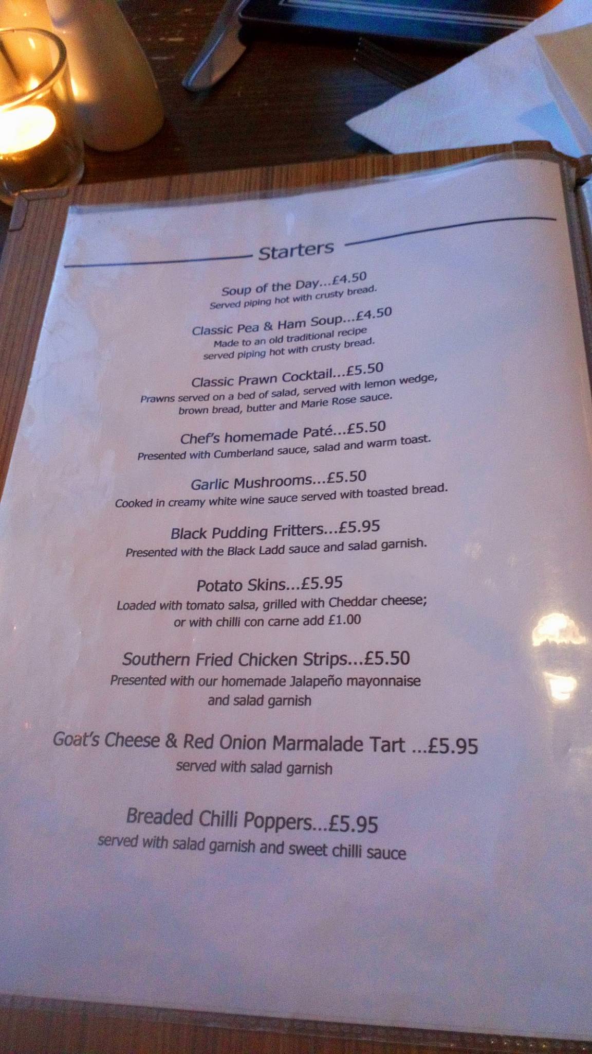 Menu at The Black Ladd pub & bar, Oldham