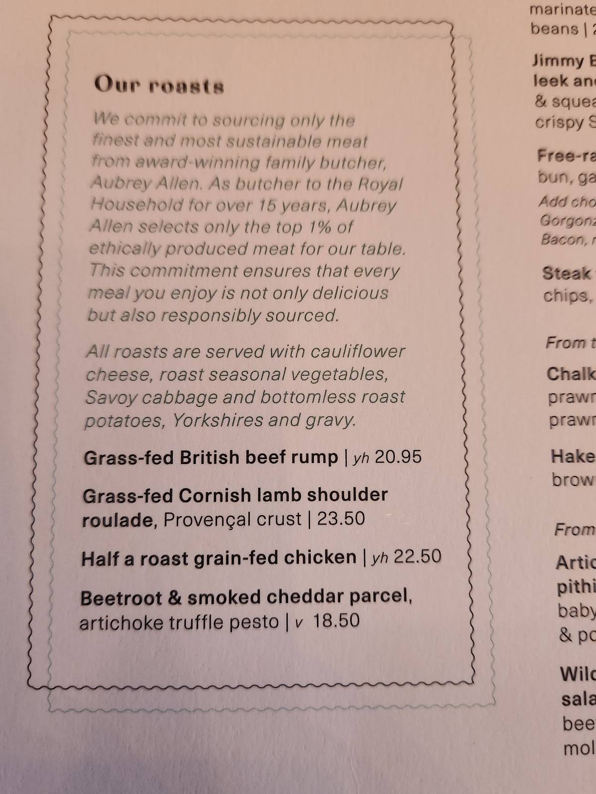 Menu at The Boot pub & bar, Cambridge