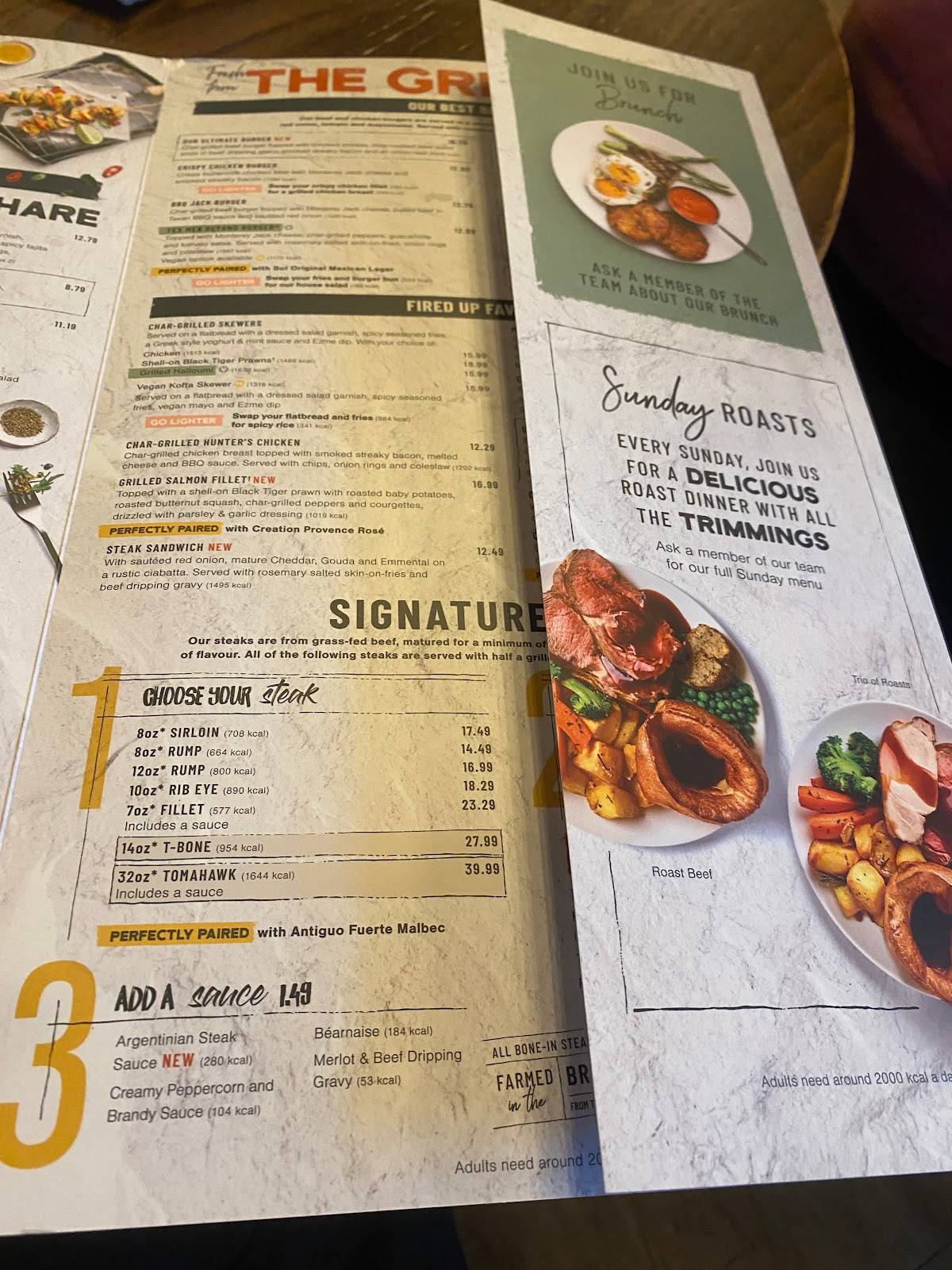 Menu at The Caldecotte Pub & Grill, Milton Keynes