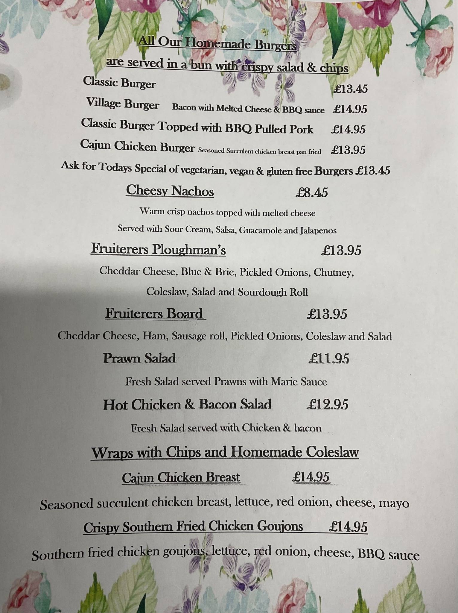 Menu at The Fruiterers Arms pub & bar, Rodmersham