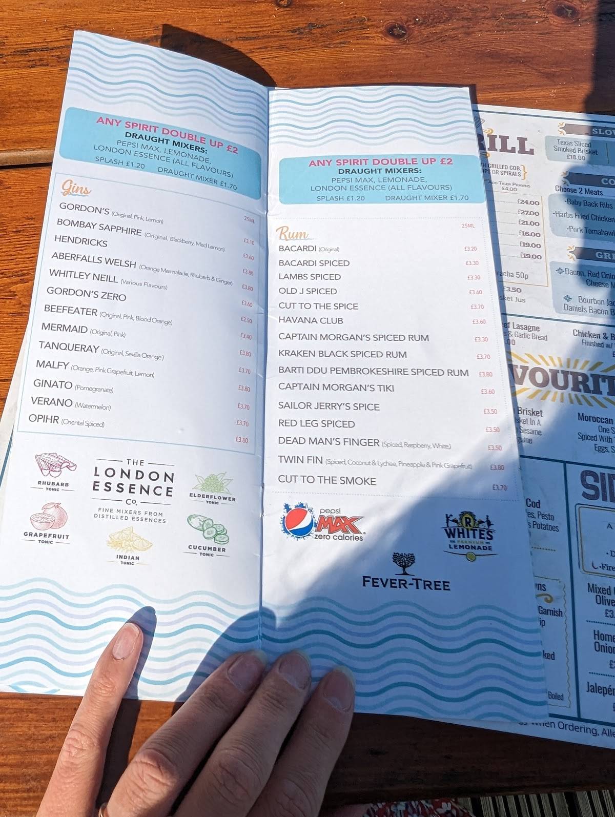 Menu at The Harbourmaster pub & bar, Milford Haven, Marina