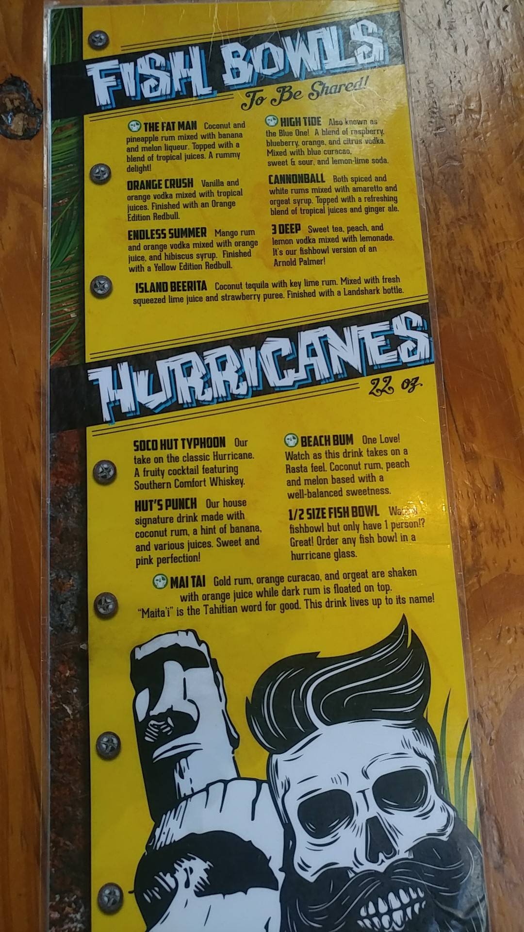 Menu at The Hut pub & bar, Tucson