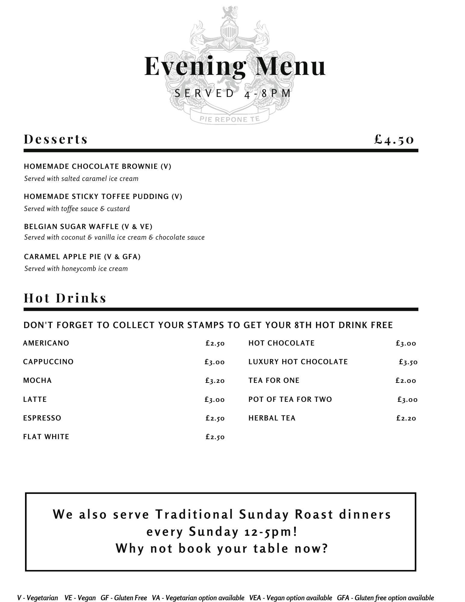 Menu at The Manvers Arms at Cotgrave pub & bar, Nottingham, The Cross