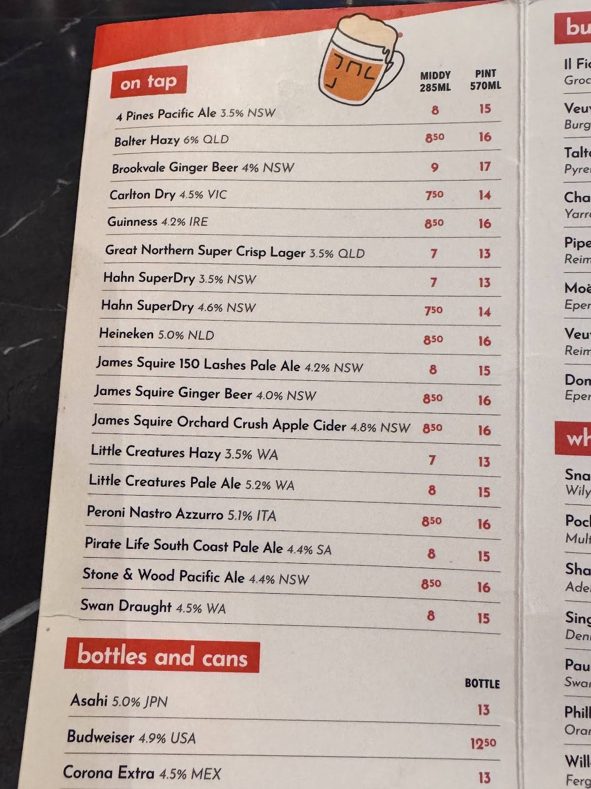 Menu at The Merrywell pub & bar, Burswood, Crown Perth