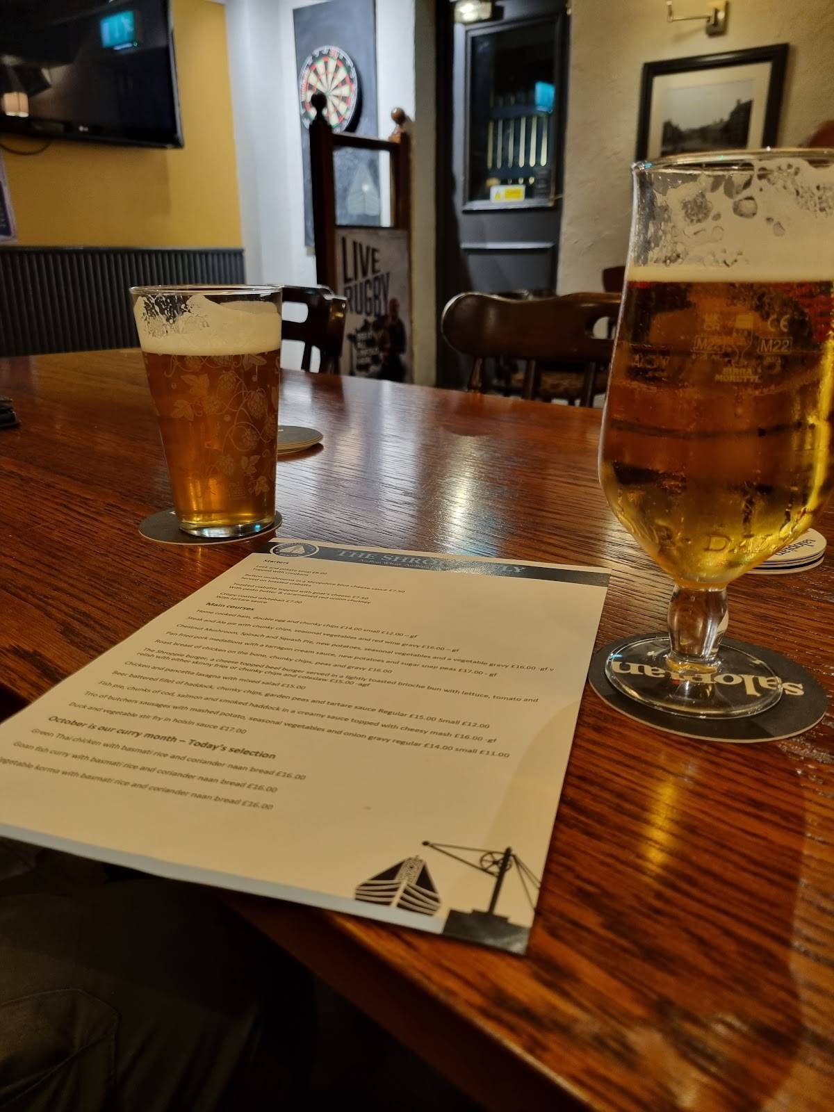 Menu at The Shroppie Fly pub & bar, Audlem