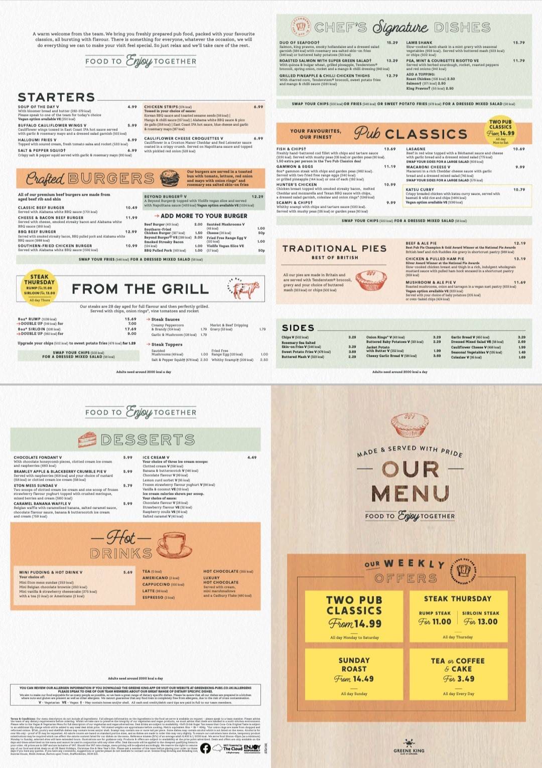 Menu at Tollgate pub & bar, Bury Saint Edmunds