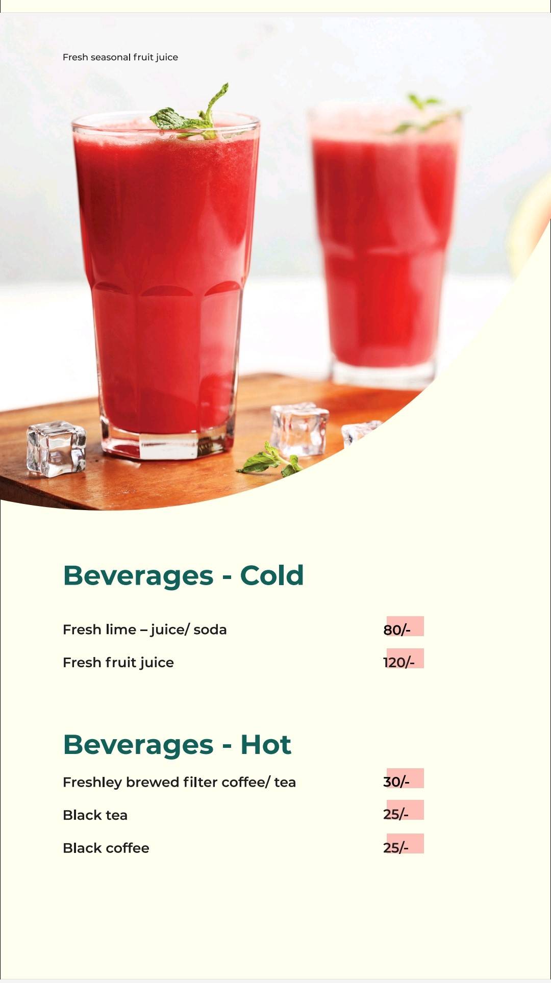 Menu at VELOCITY KOCHI, Ernakulam, Banerji Rd