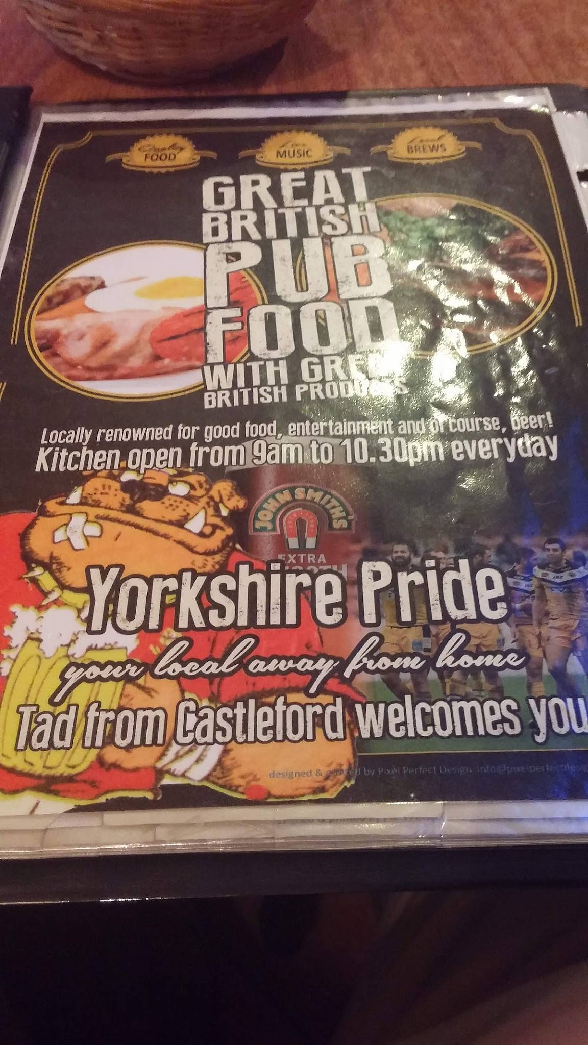 Menu at Yorkshire Pride 1 pub & bar, Benidorm