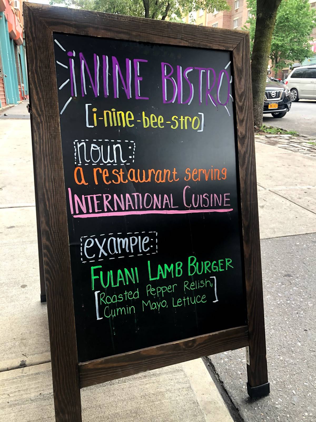 Menu at iNine Bistro restaurant, New York City