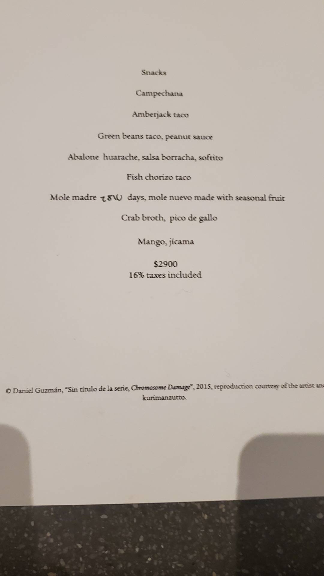 Carta del restaurante Pujol - Tasting Menu, Ciudad López Mateos ...