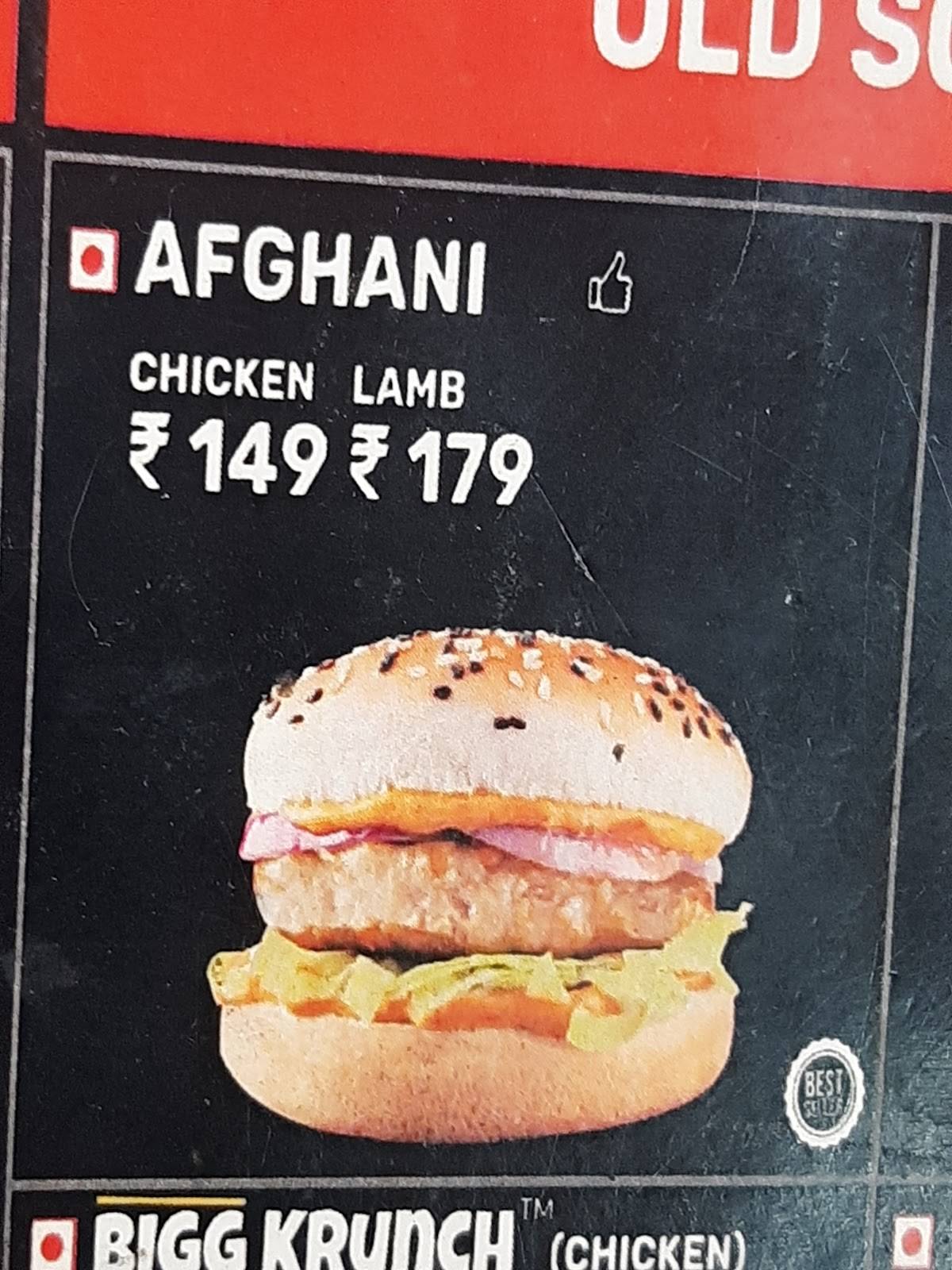 Menu at Biggies Burger : FC Road, Pune