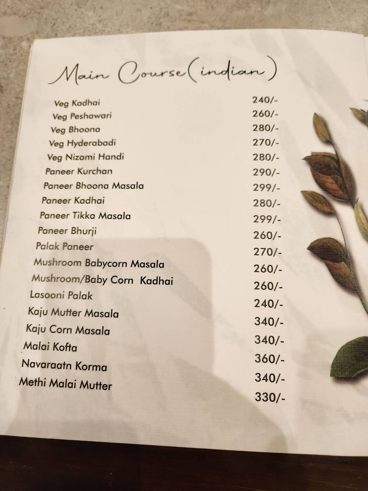 Menu at House Of Veg, Pune