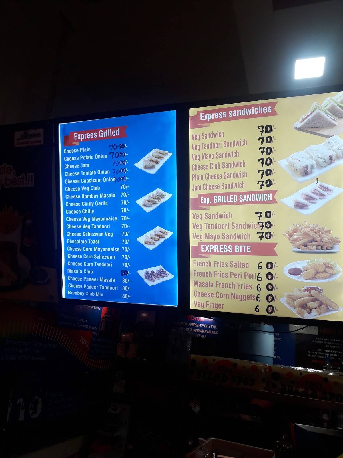 Menu at Sandwich express, Pune