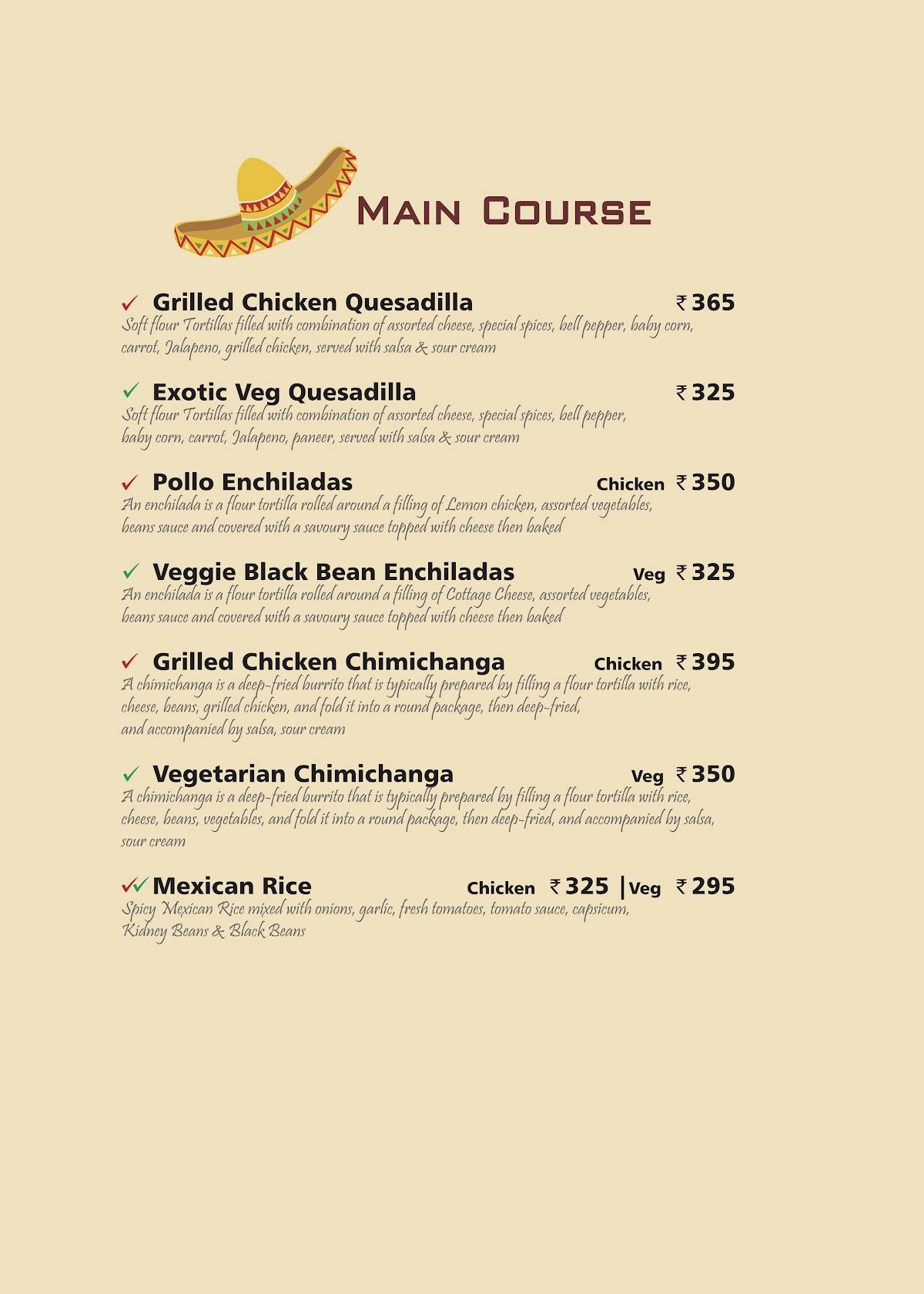 Menu at Texas Tower, Pune, 9th Floor