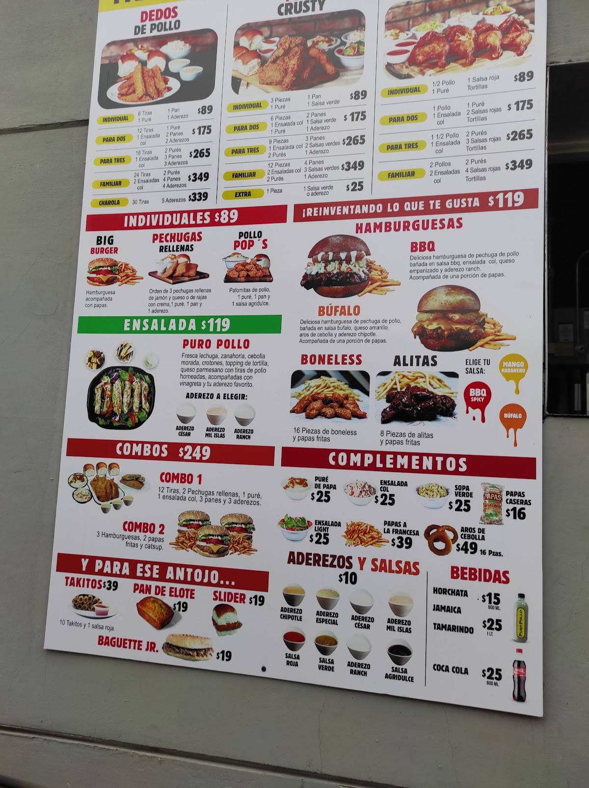 Carta del restaurante Puro Pollo Flores Magón, Mazatlán