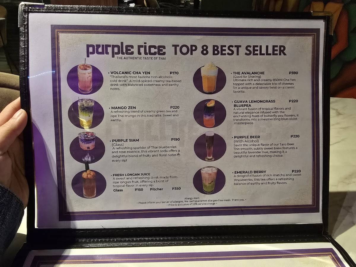 Menu at Purple Rice Forbes Town, BGC restaurant, Taguig