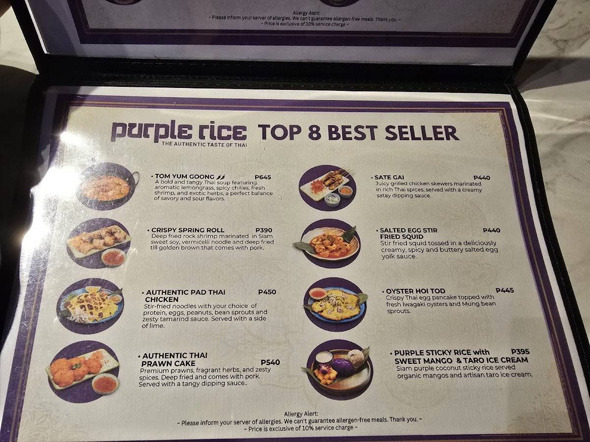 Menu at Purple Rice Forbes Town, BGC restaurant, Taguig