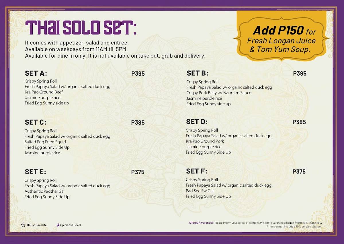 Menu at Purple Rice Forbes Town, BGC restaurant, Taguig
