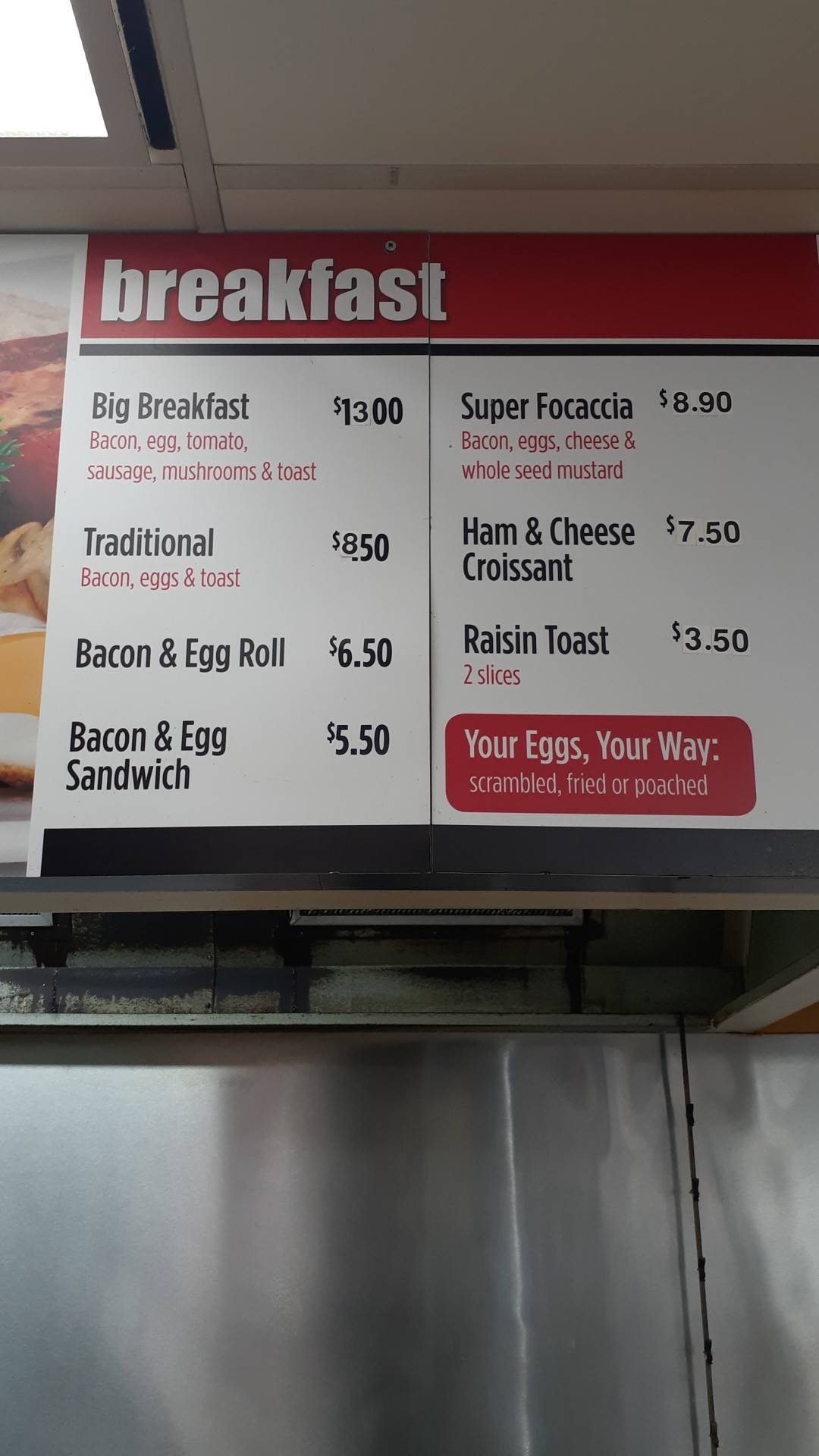 Menu at Pym Street Cafe, Dudley Park