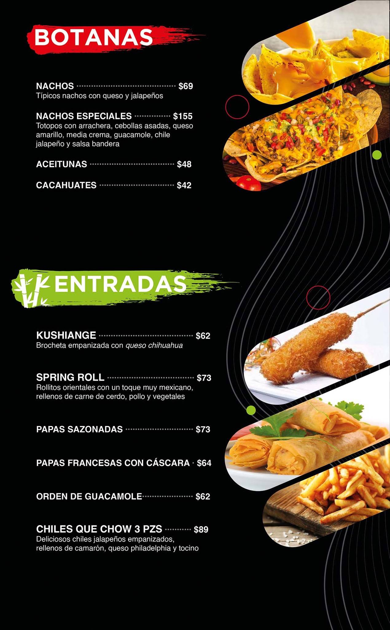 Carta del restaurante Que Chow Snack Sushi, Atlacomulco
