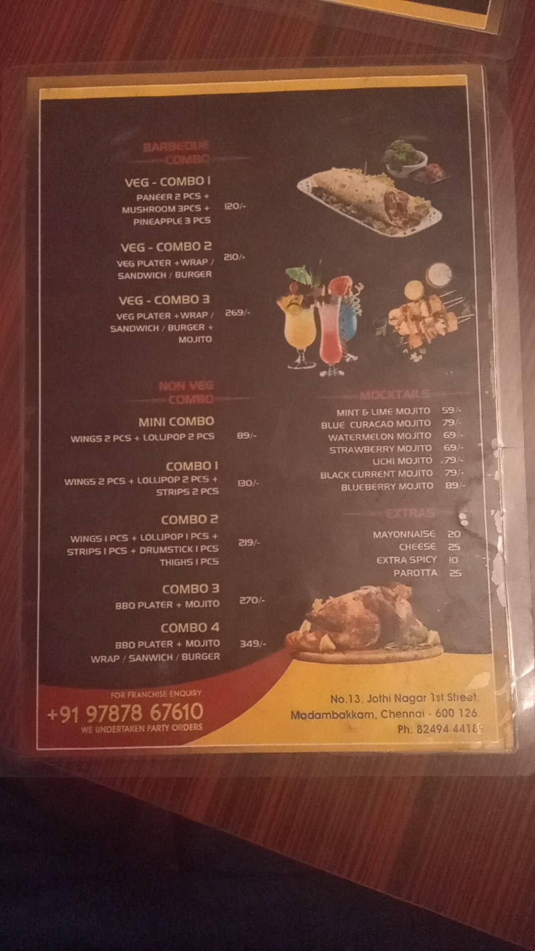 Menu at Queen Of Grill, Chennai