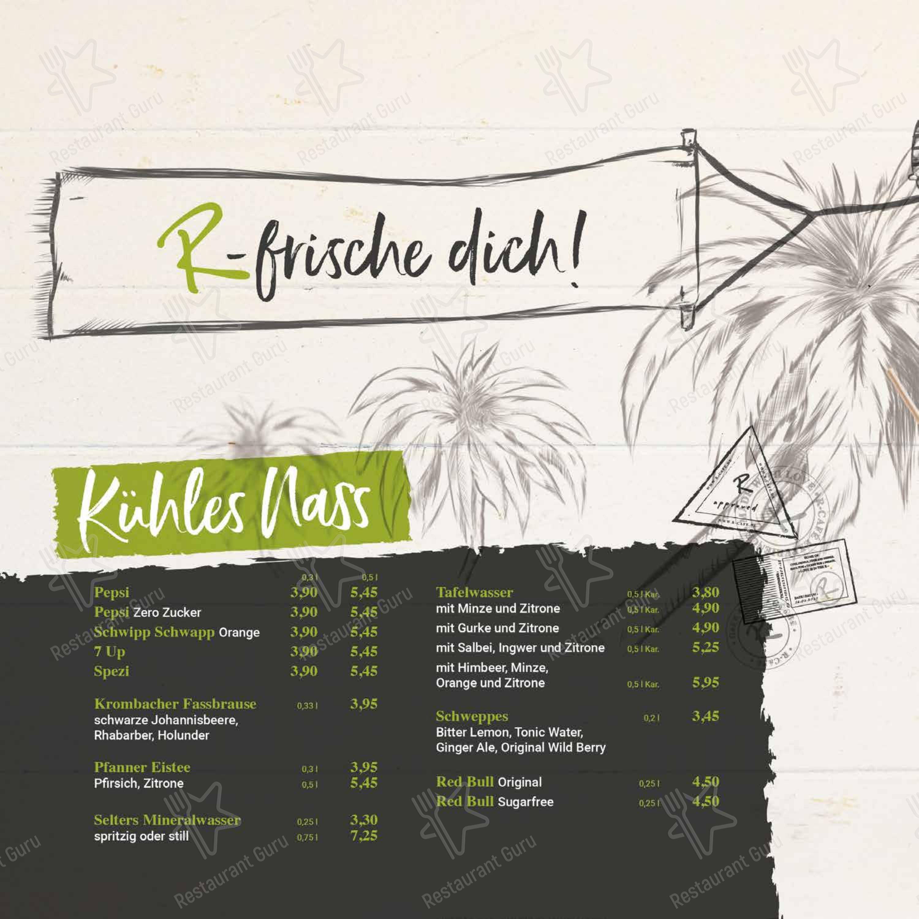 R Cafe Letmathe Speisekarte
