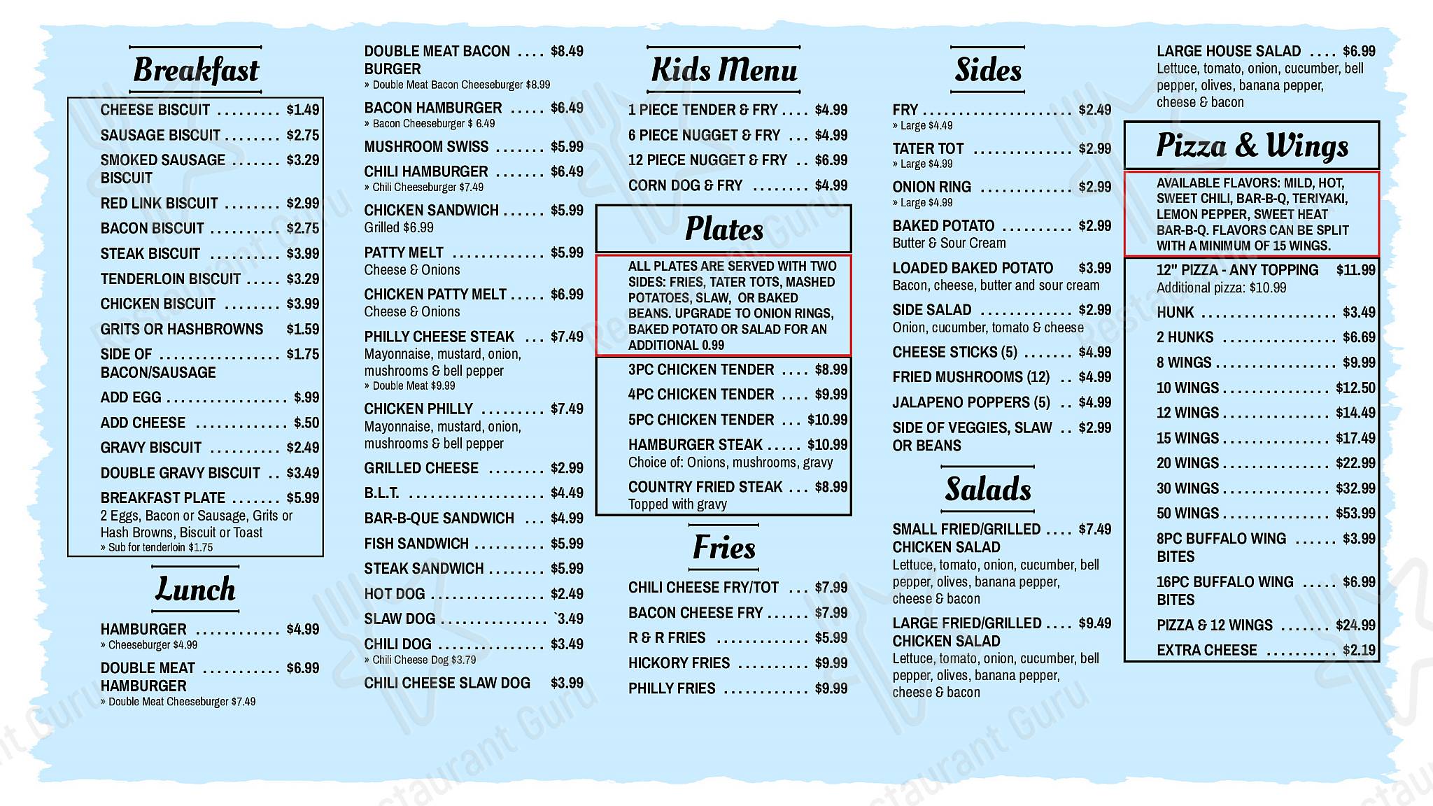 Menu at R & R One Stop restaurant, Ephesus