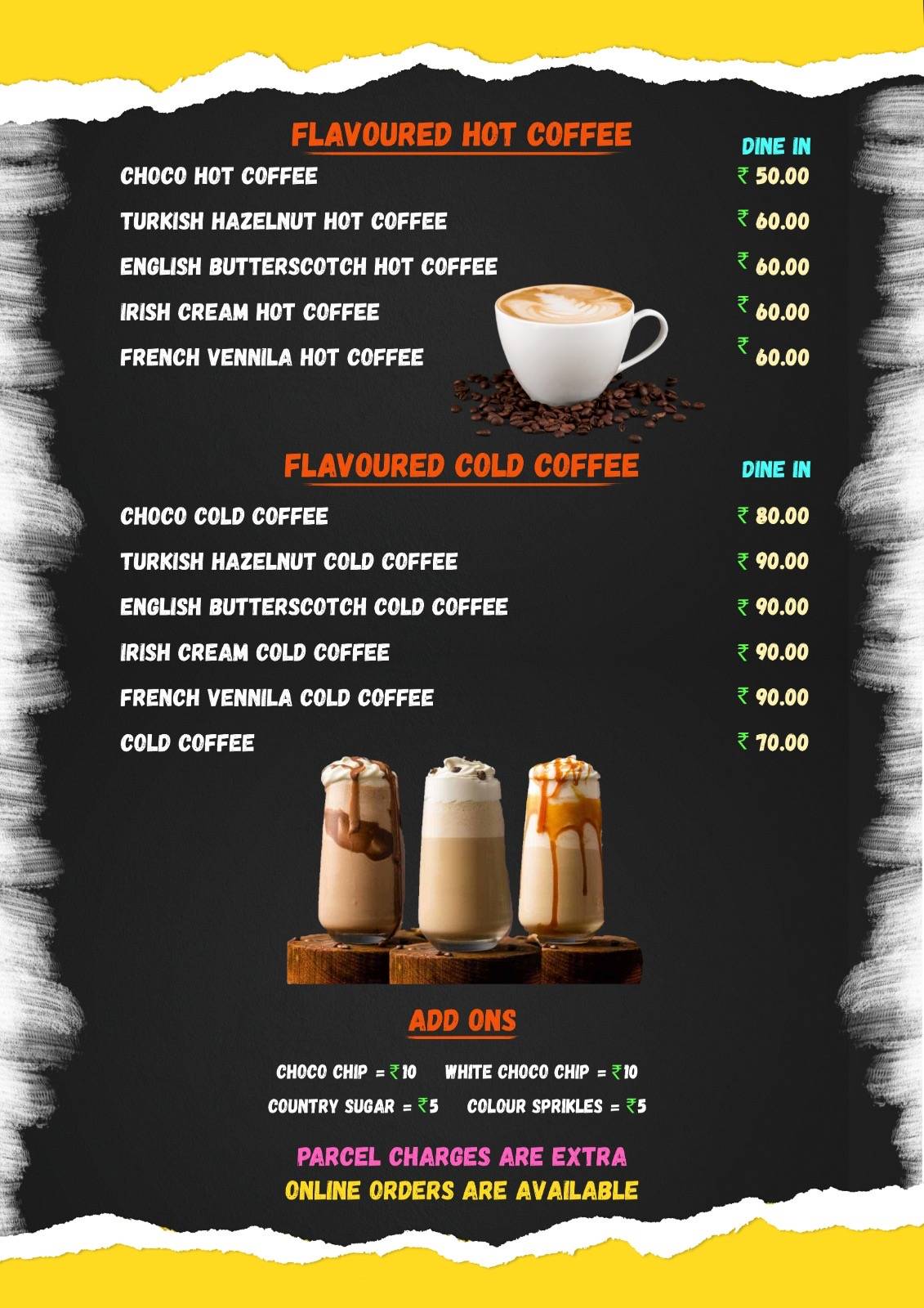 Menu at RM RESTRO CAFE, Rameswaram