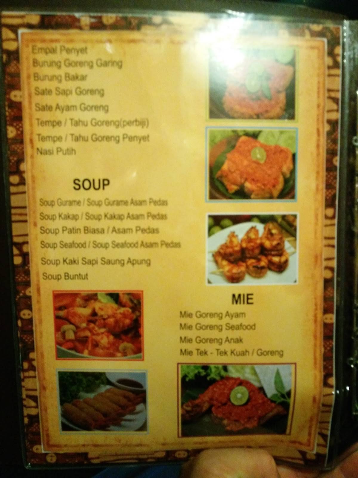 Menu at RM. Saung Apung - Harvest City restaurant, Cileungsi