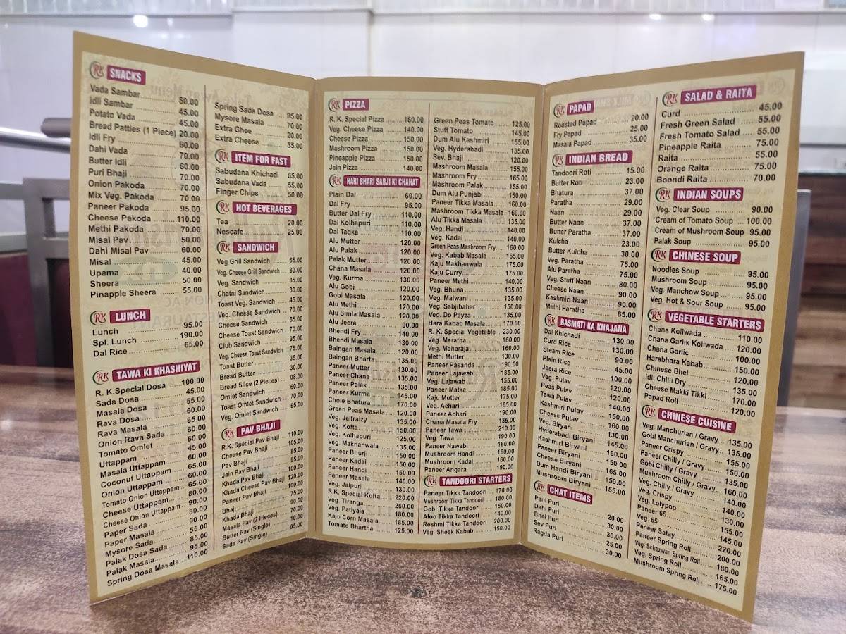 Menu at Radha Krishna Pure Veg Hotel, Bhiwandi