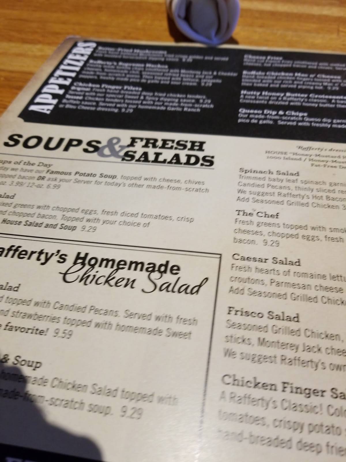 Menu at Rafferty's Restaurant & Bar, Memphis, 505 N Germantown Pkwy