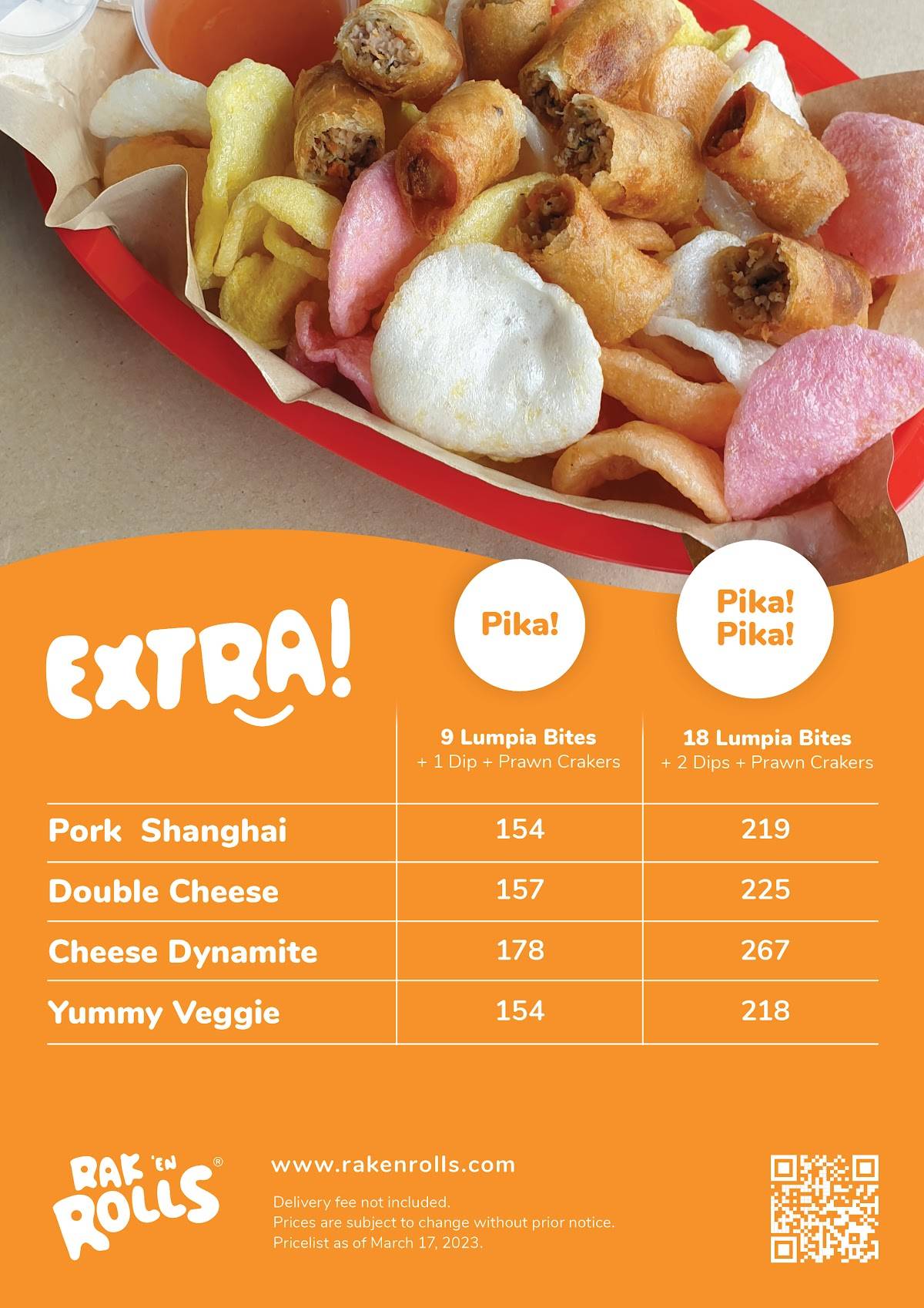 Menu at Rak en Rolls - Lumpia, Turon, atbp. restaurant, Mandaluyong