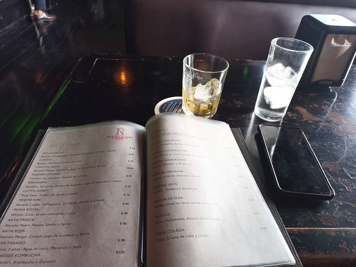 Carta del pub y bar Rata Roja, Pachuca del Soto