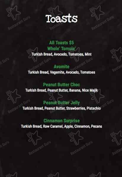 Menu at Raw Squeeze at Lorna Jane cafe, Gold Coast, 27/72-80 Marine Pde