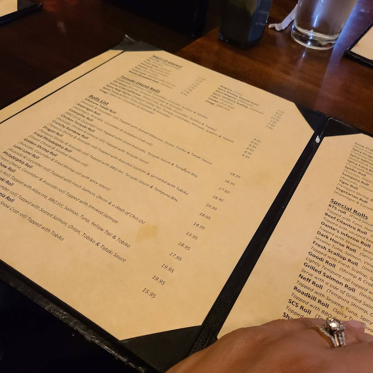 Menu at Raw Sushi Bistro restaurant, Modesto