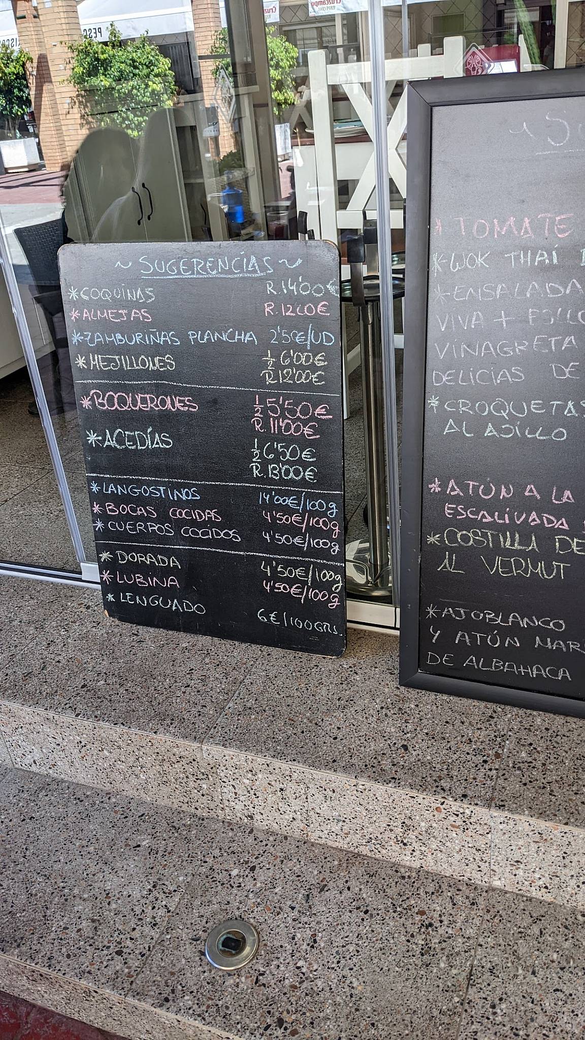 Carta del restaurante Rayuela Mazagón, Mazagón