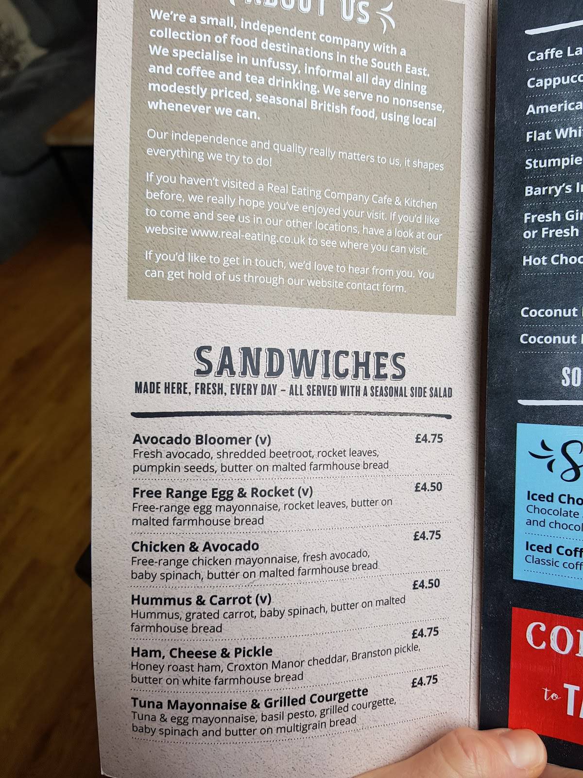 Menu at Real Eating Company Chichester East Street cafe, Chichester ...