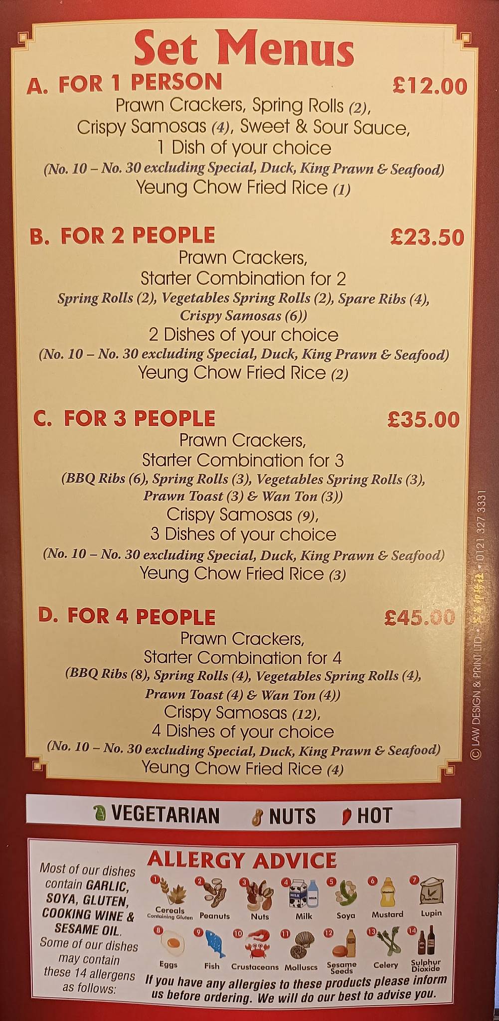 Menu at Red Box Chinese Takeaway fast food, Pudsey, 61 Lidget Hill